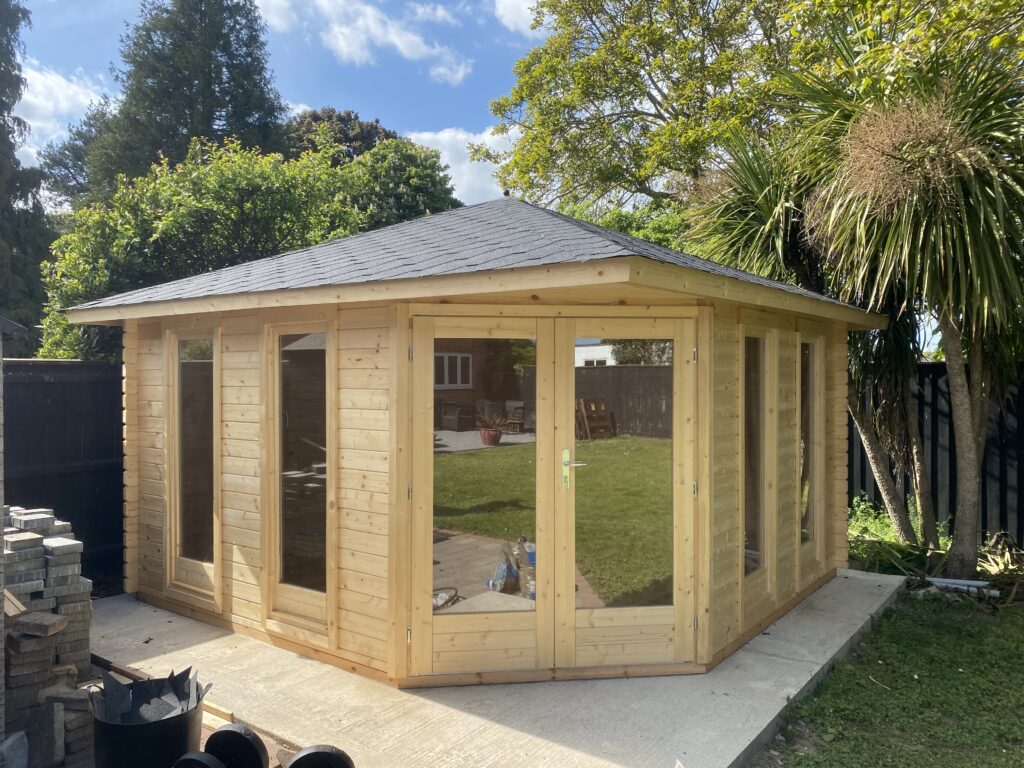 Cambridge Corner Log Cabin 4m x 4m (40mm) - AL Timber