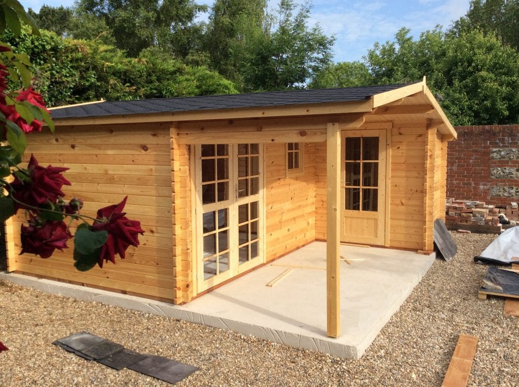 Garden Office Log Cabin L shape Grace 5.1mx4.8m/3m (28mm) - AL Timber