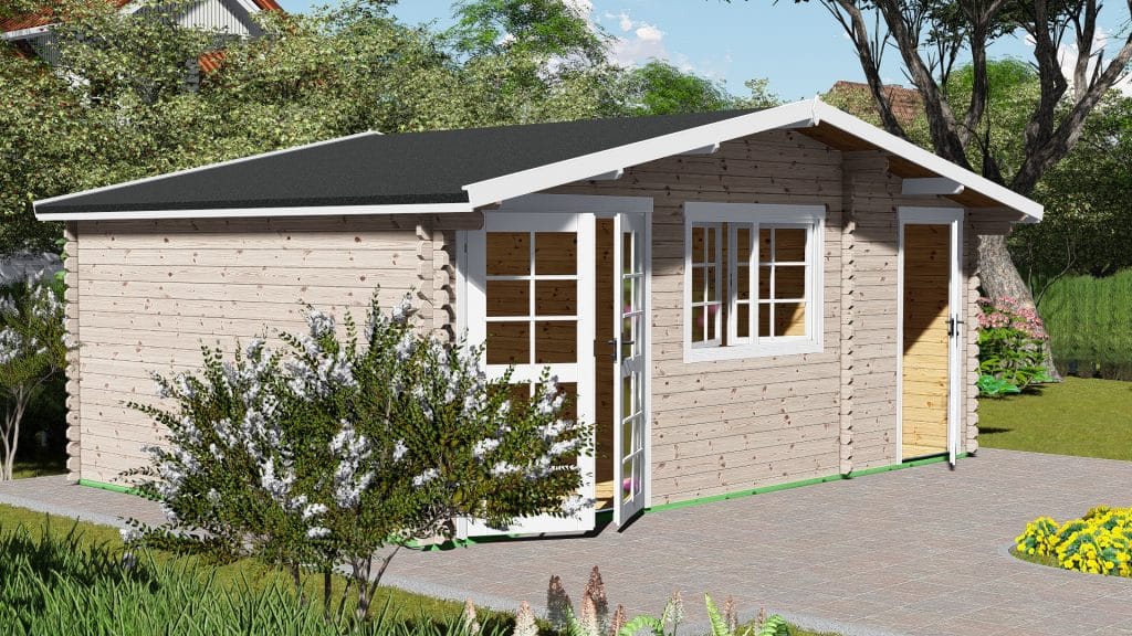 Log Cabin with storage Johanna 6m x 5m (40mm) - AL Timber
